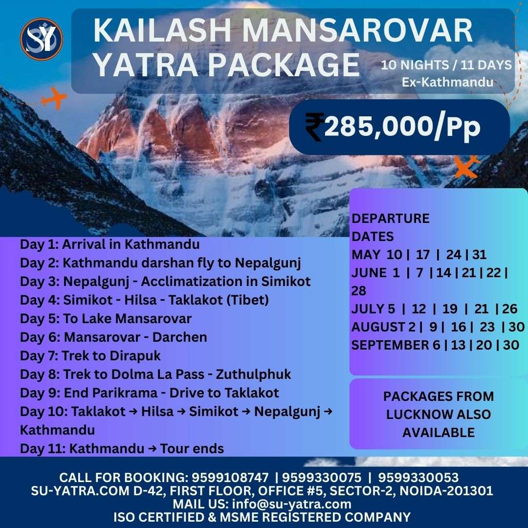 Luxury Kailash Manasarovar Yatra Package from Kathmandu 2026 | 10Nights11Days Helicopter Yatra